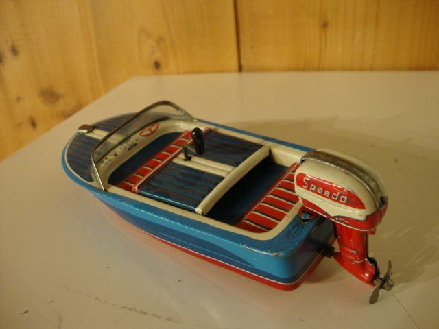 50er Jahre HAJI Japan Blechspielzeug Boot SPEEDO (Gebraucht) in ...