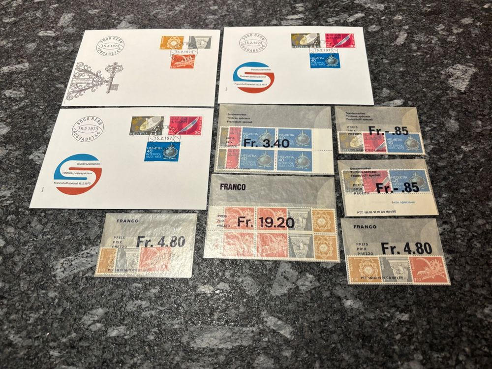 Briefmarken / Sonderpostmarken Helvetia Interpol 1973 | Kaufen auf Ricardo