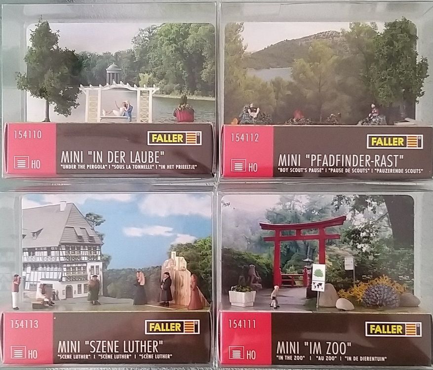 4 FALLER MINI - Dioramas 1:87 / H0 - RARITÄTEN! (Neu und ...