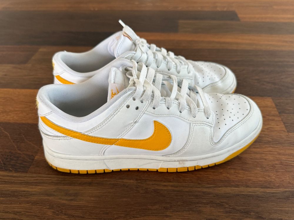 Nike Dunk Low White University Gold, EU 42.5, guter Zustand (Gebraucht ...