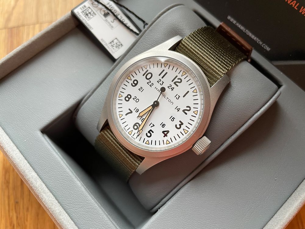 Hamilton Khaki Field Mechanical - 38mm - White Dial (Gebraucht) in ...