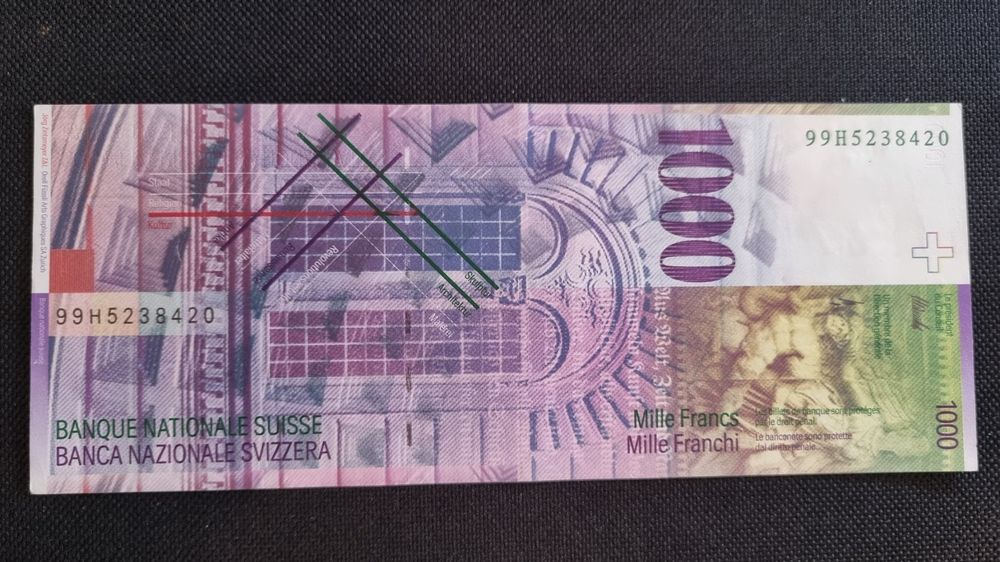 Note 1000 Franken ungefaltet | Kaufen auf Ricardo