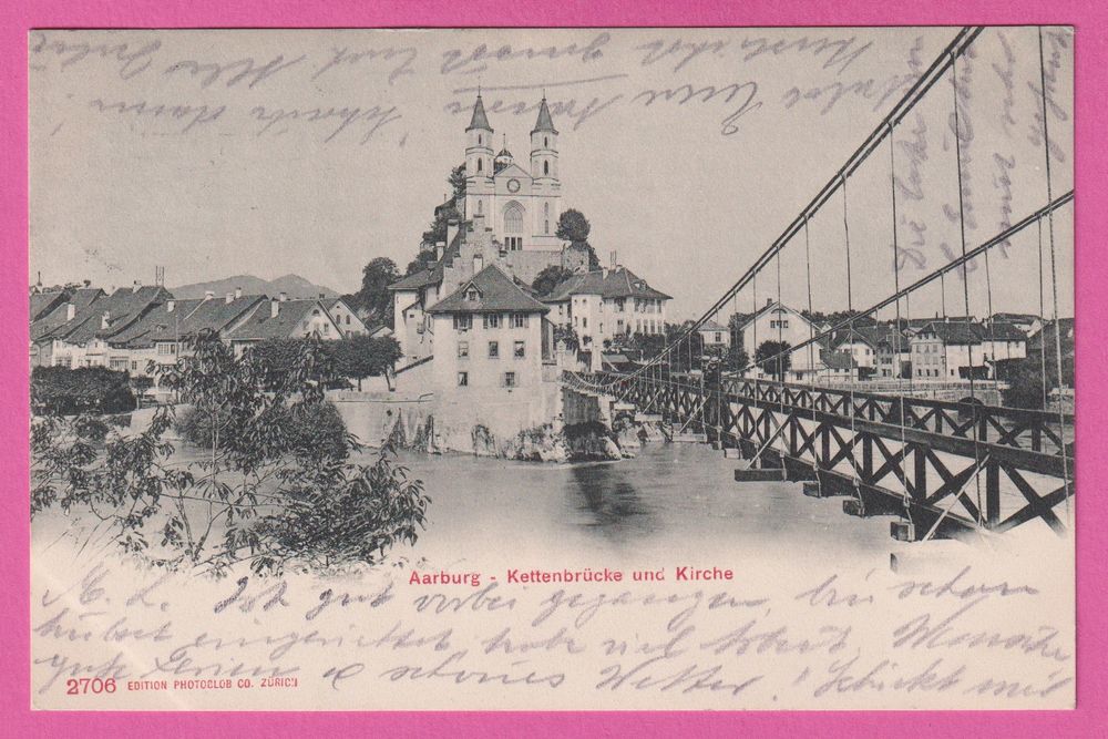 Aarburg gel 1906 Kettenbrücke und Kirche | Kaufen auf Ricardo