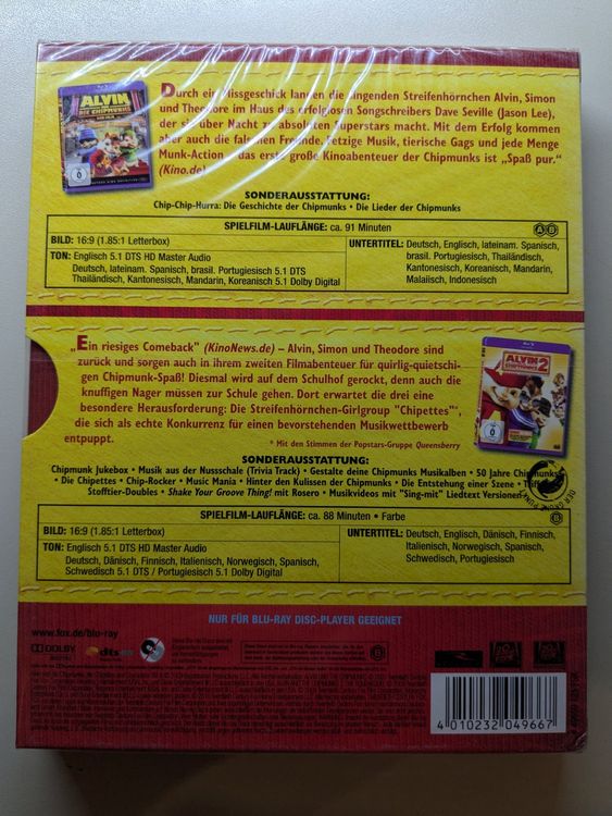 Alvin and the Chipmunks 1&2 [2 Blu-rays/neu&OVP] (Neu und ...