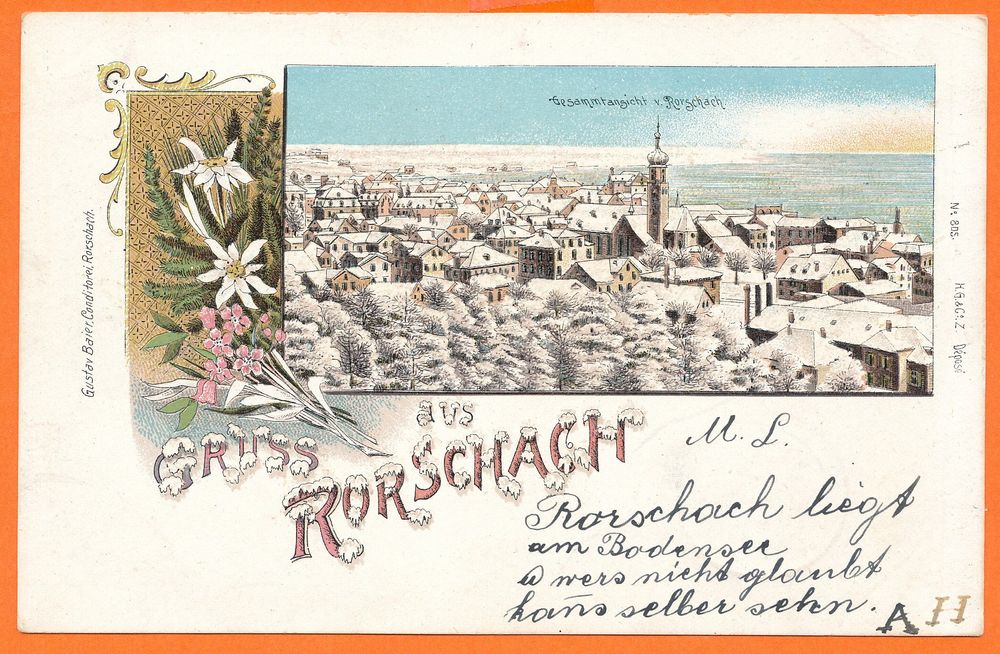 Gruss aus RORSCHACH / SG - Winter-Litho 1899 (Gebraucht) in Liestal für CHF 15 – mit Lieferung ...