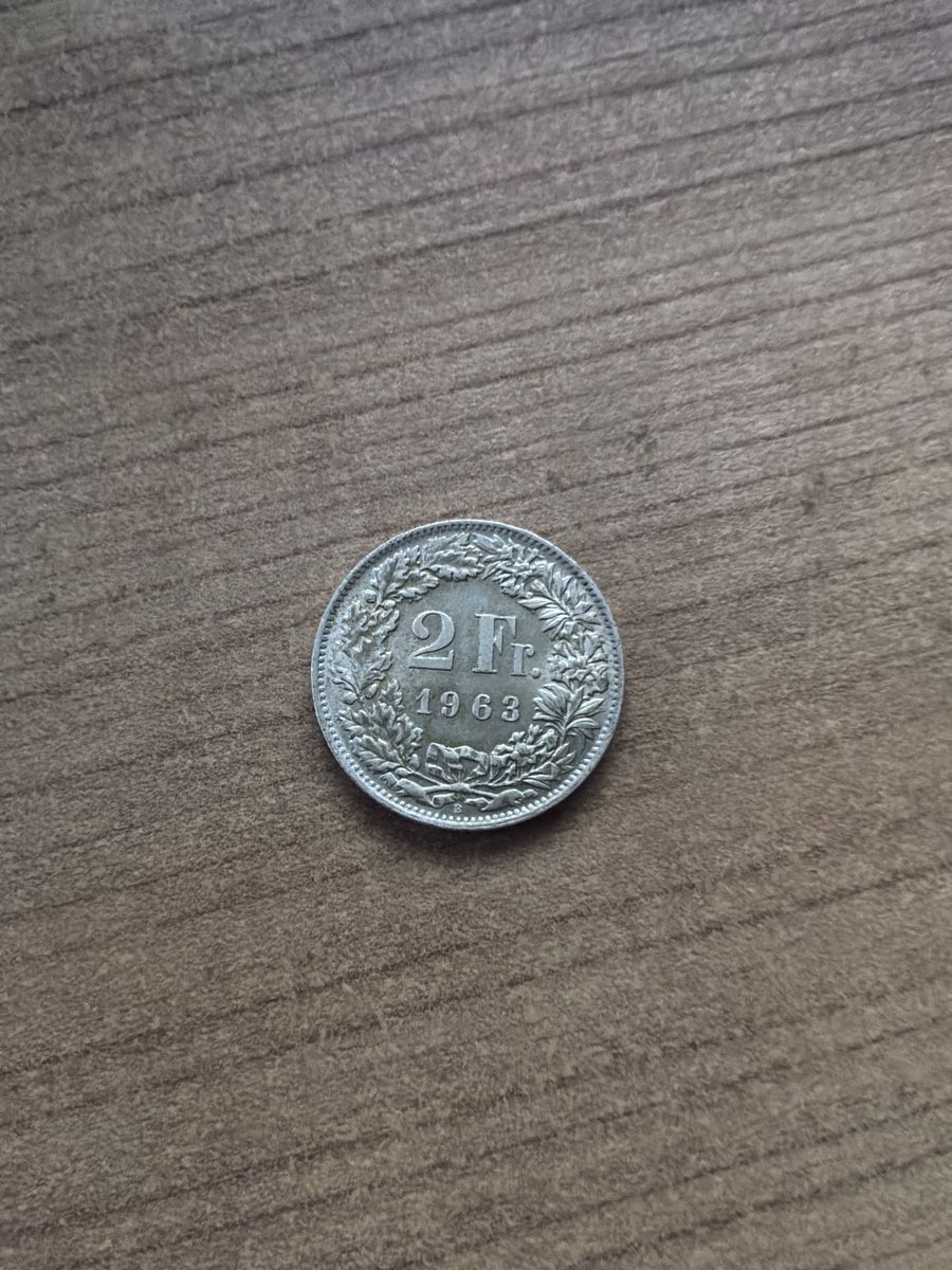 2 Franken Silber Münze Schweiz 1963 (Gebraucht) in Locarno für CHF 1 ...