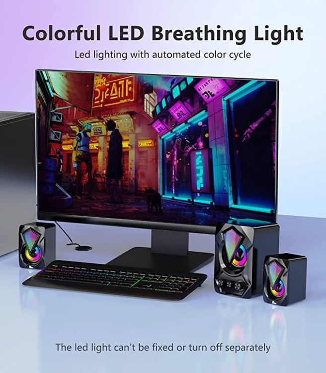 Subwoofer System RGB 2.1 Stereo Lautsprechersystem USB 11W (Neu und ...