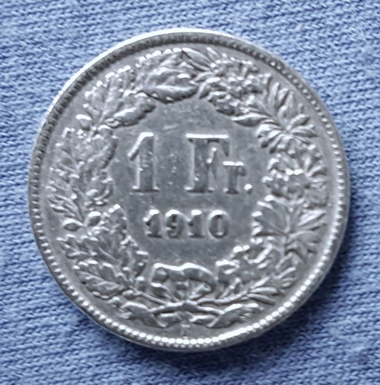 1 Franken 1910 uralte sehr rare Silbermünze ab nur 1 Fr !!! | Kaufen auf Ricardo