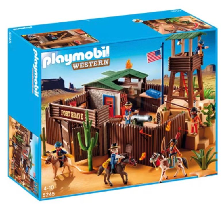 Playmobil 5245 Fort Brave Wilder Westen Indianer & Soldaten (Defekt) in ...