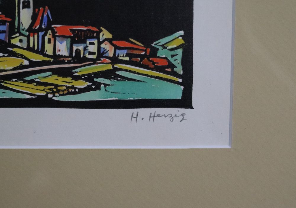 Heinrich Herzig 1887-1964, Holzschnitt, Alba mit Dolomiten | Kaufen auf Ricardo