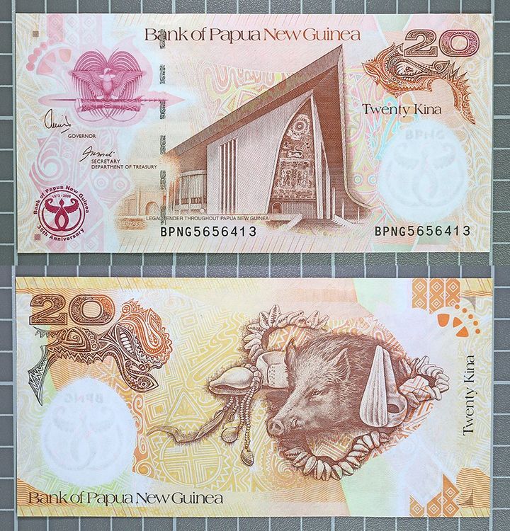 Papua New Guinea Banknote 2008 Twenty Kina, Bankfrisch 90% (Neu (gemäss ...