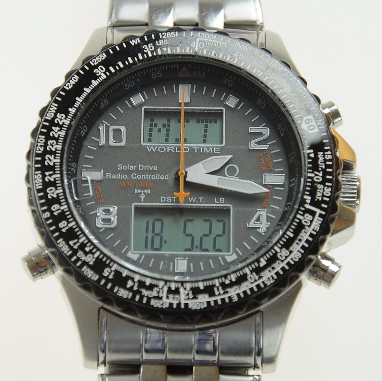 Quality Time World Timer Chronograph Solar Funkuhr (Gebraucht) in ...