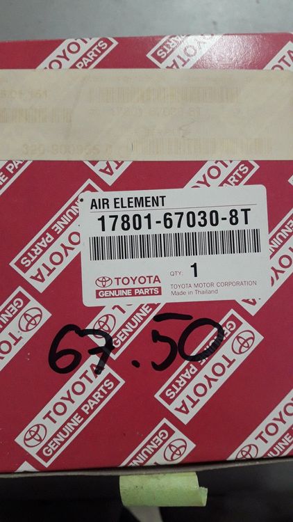 Original TOYOTA Luftfilter 17801-67030-8T (Neu und originalverpackt) in ...