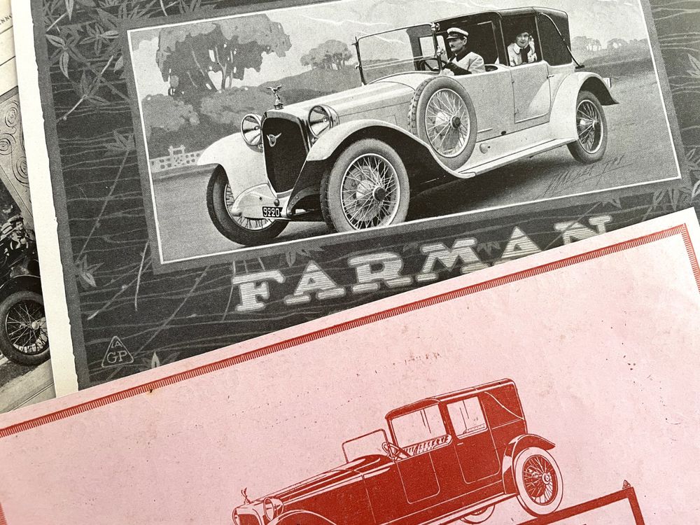 Farman Cars - 3 alte Werbungen / Anciennes publicités 1922 (Gebraucht ...