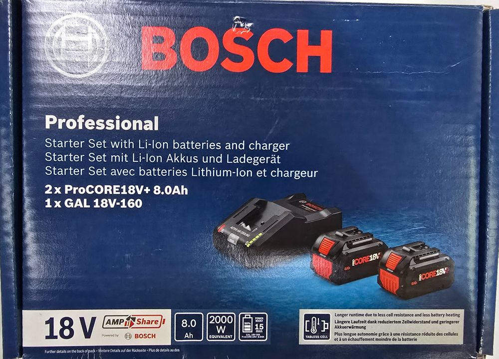 Bosch AKKU Starter Set 2 x Pro Core 8.0Ah + GAL18 (Neu und ...