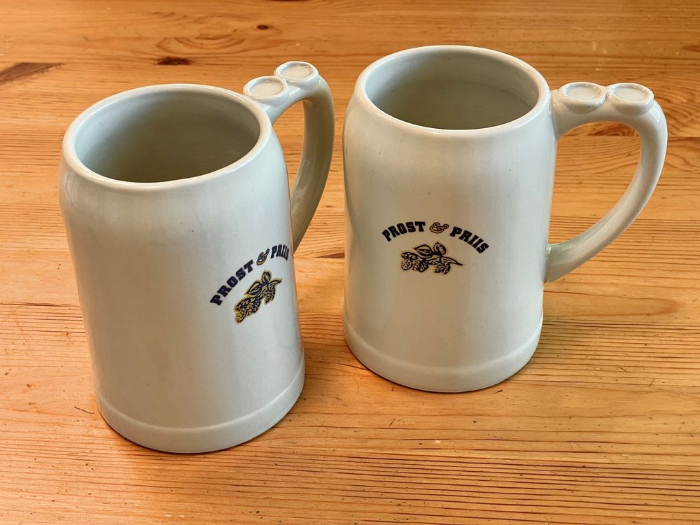 2 Schnupf-Bierkrüge Prost & Priis, 5dl (Gebraucht) in Rheinfelden für ...