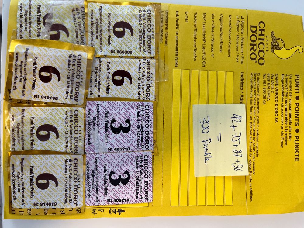 Chicco d‘Oro Punkte (300) Sammelkarte | Kaufen auf Ricardo