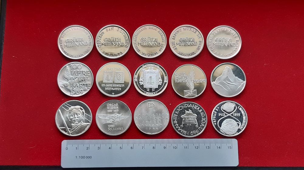 Gedenk-Münzen Silber (900er) 15 Stück; 225g/ 202g Feinsilber | Acheter ...
