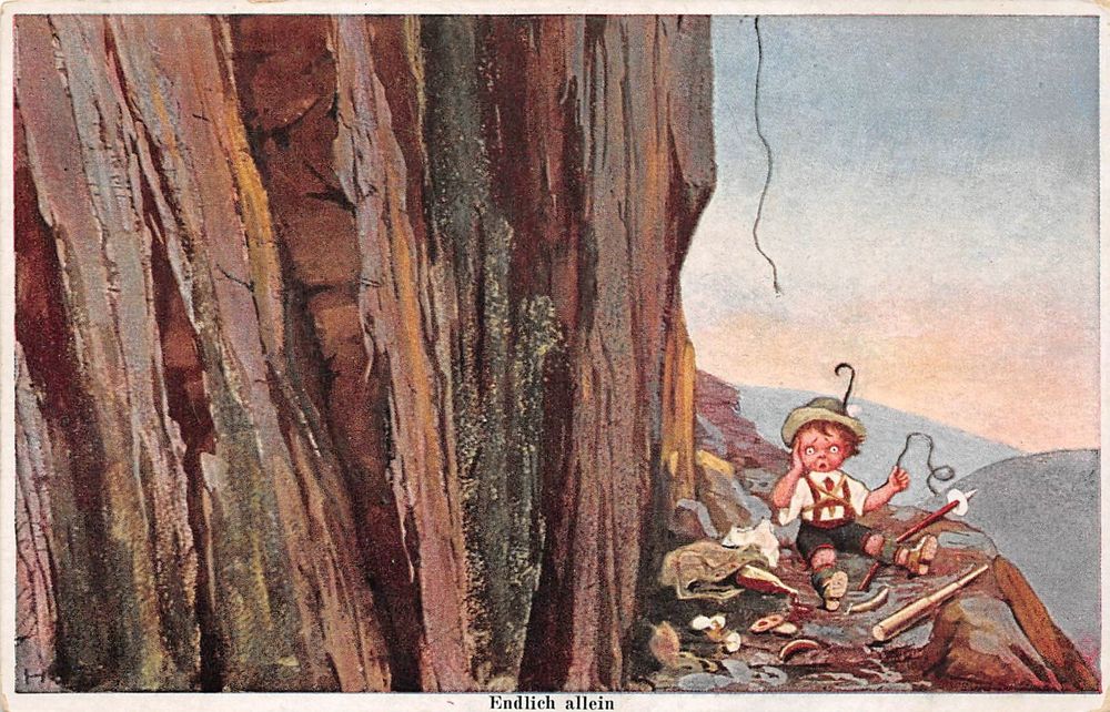 Kleiner Junge beim Bergsteigen, Endlich allein (Gebraucht) in Ottikon b ...