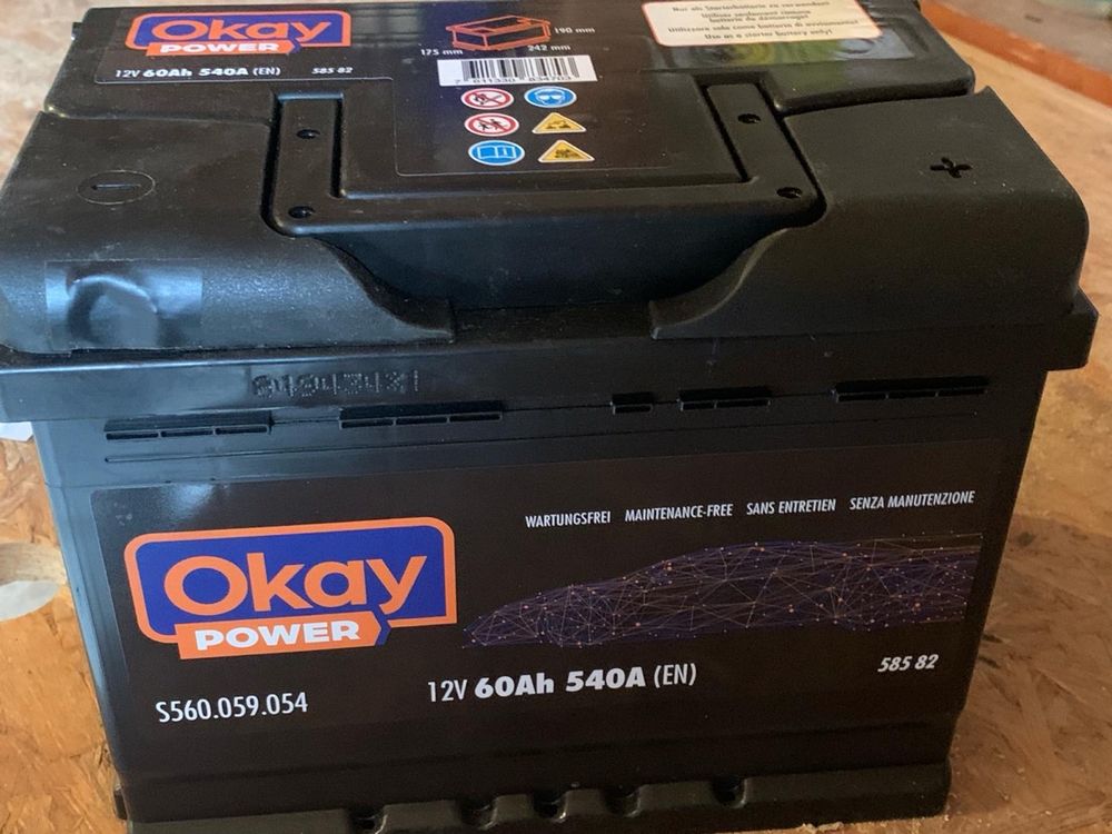 Autobatterie neu Okay 12V 60Ah 540A | Kaufen auf Ricardo