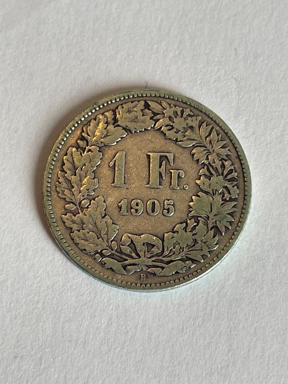 Superbe pièce 1Fr. HELVETIA 1905 en argent | Kaufen auf Ricardo