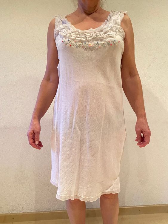 Nachthemd weiss Gr. 40 chemise de nuit durchsichtig (Nr. U1) (Gebraucht ...