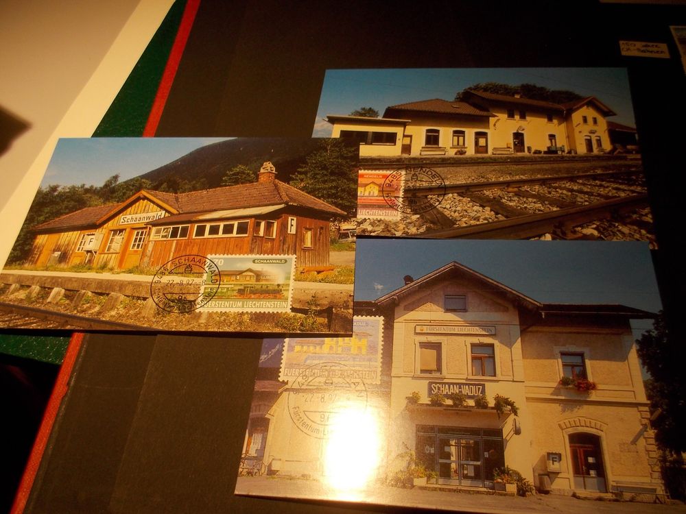 3 Maximumkarten Bahnhöfe Liechtenstein, 1997, Nendeln,Schaan (Gebraucht) in Niederwil AG für CHF ...