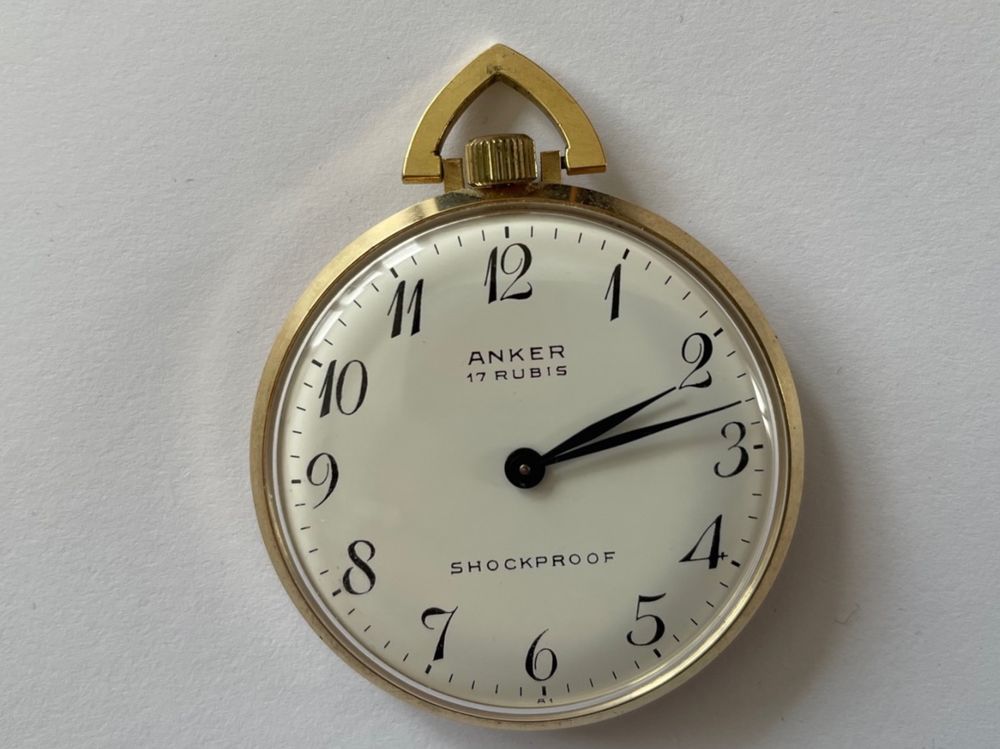 Anker 17 Rubis Shockproof Taschenuhr vergoldet | Kaufen auf Ricardo