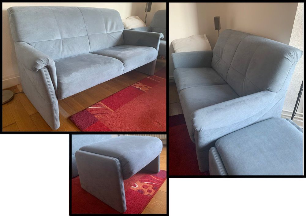 Couch-Garnitur / Sofa-Set 3er+2er+Hocker (Gebraucht) in Muttenz für CHF 15 – nur Abholung auf ...