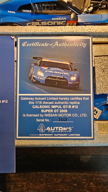 AutoArt Signature Nissan GT-R Super GT 2008 Calsonci n12 (Neu (gemäss ...
