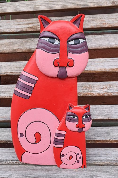 Laurel Burch Style Katze rot aus Holz (Gebraucht) in Neerach für CHF 34 ...