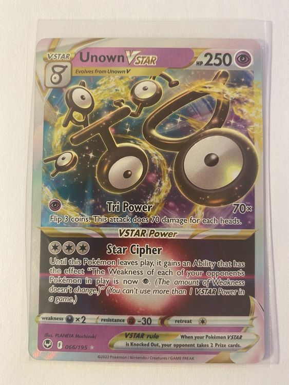 Pokemon Unown VStar 066/195 Silver Tempest EN (Neu (gemäss Beschreibung ...