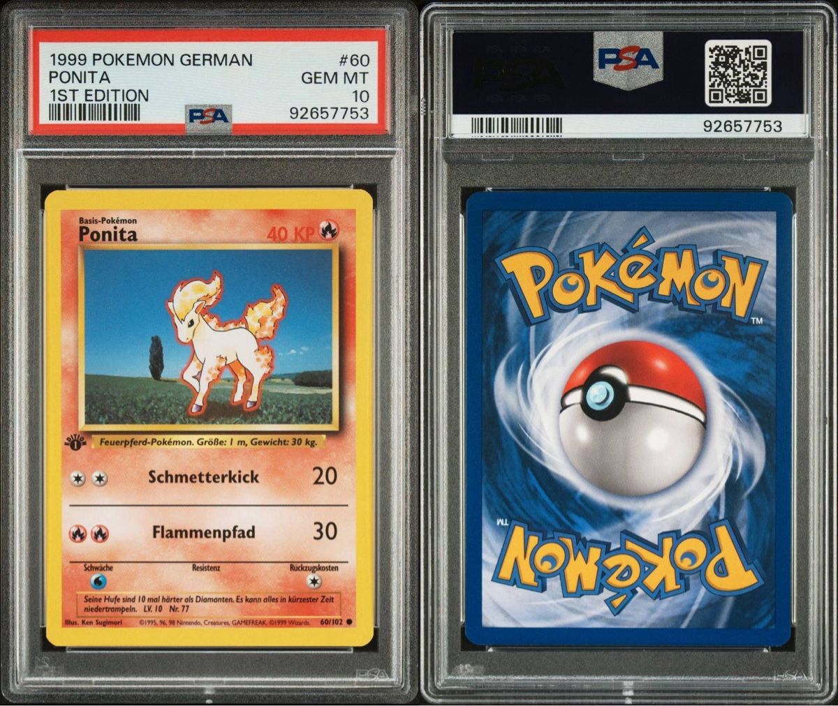 1999 Pokemon Base Set 1st Edition German Ponita PSA 10 (Gebraucht) in ...