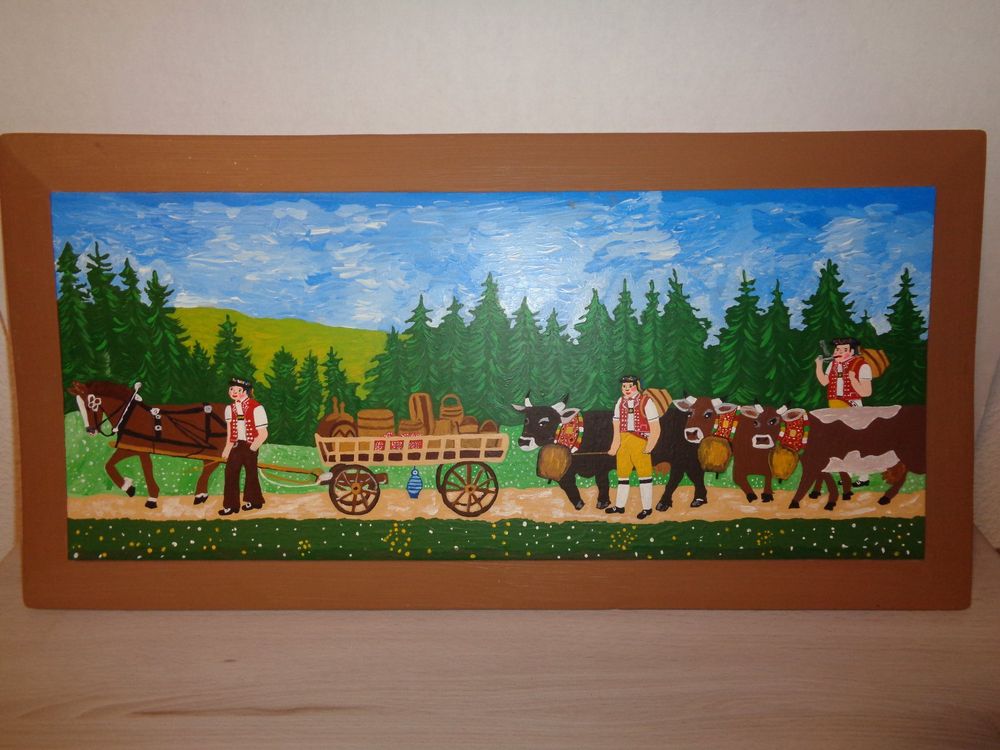 APPENZELLER ALPAUFZUG MIT LEDIWAGEN BAUERNMALEREI NAIV MALER (Gebraucht) in Henggart für CHF 65 ...