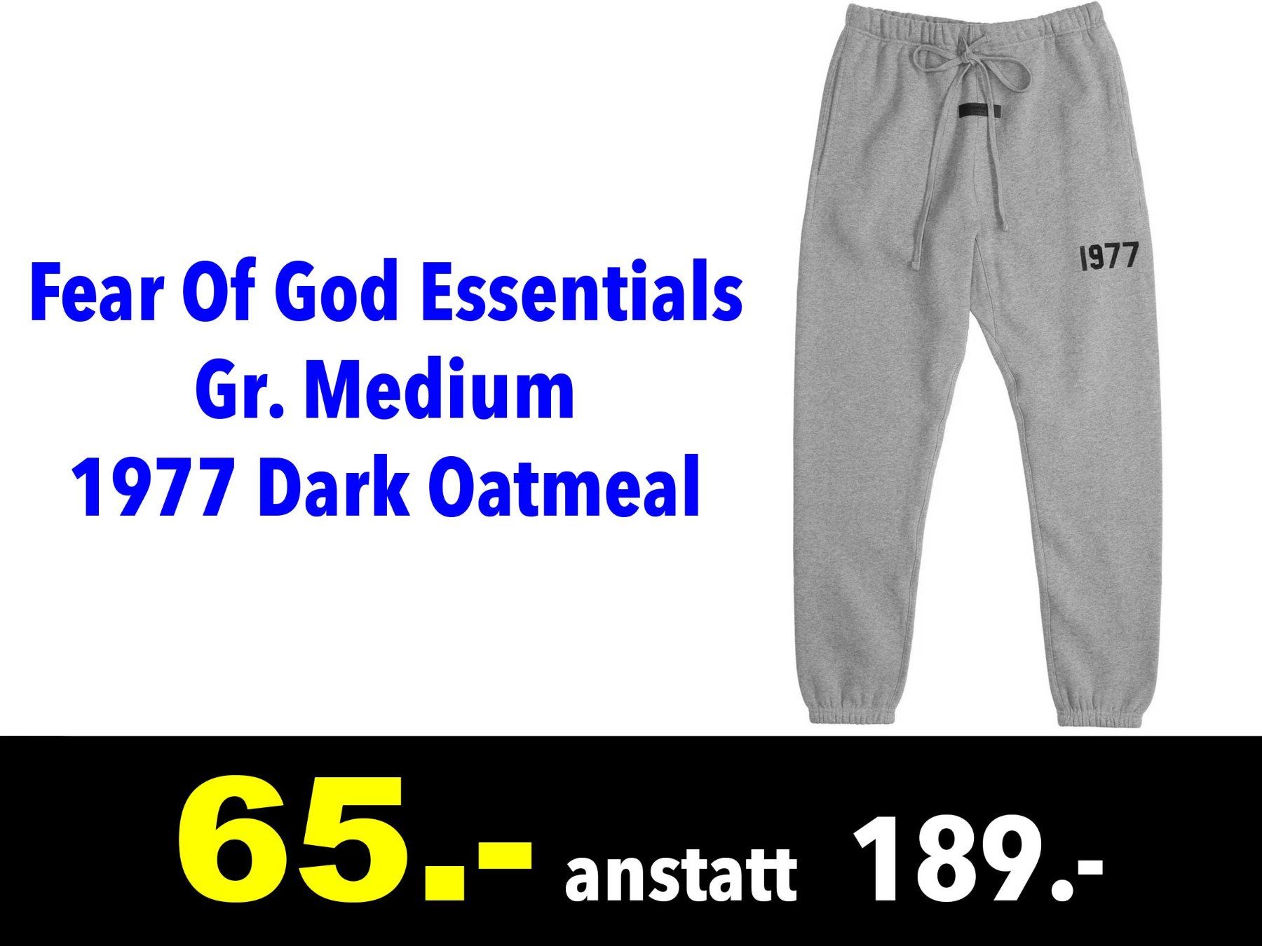 🔴 Sweatpants FEAR OF GOD Gr. M Essentials 1977 /085B (Neu und ...