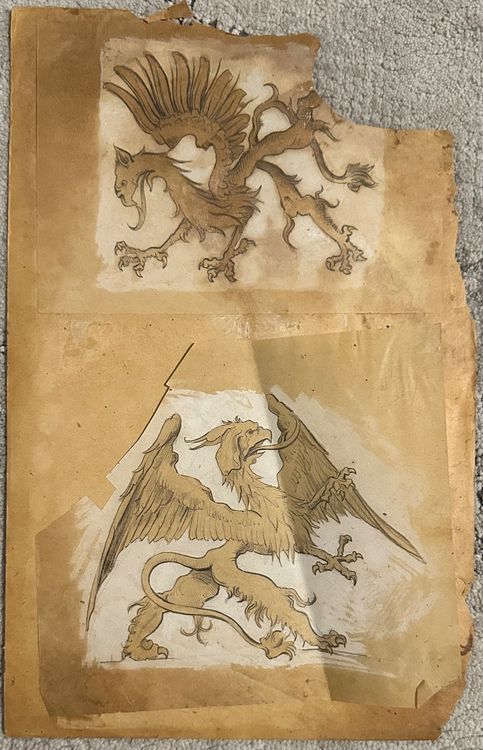 Antike Studie Wappen Aquarell (Gebraucht) in Hochdorf für CHF 10 – nur Abholung auf Ricardo kaufen