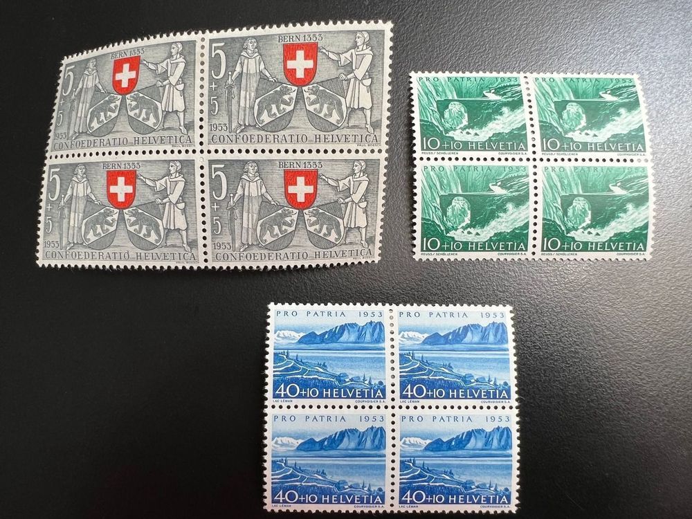4 blocs de 4 timbres neufs Pro Patria 1953 | Kaufen auf Ricardo