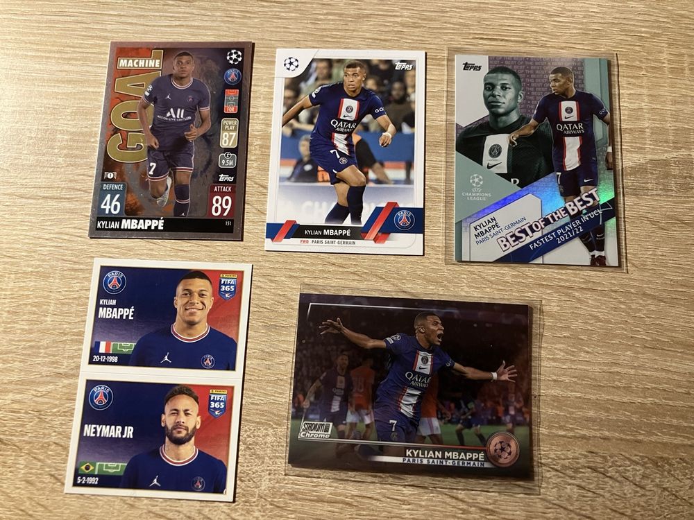 Panini Topps Bilder und Cards - 5x Kylian Mbappe PSG | Kaufen auf Ricardo