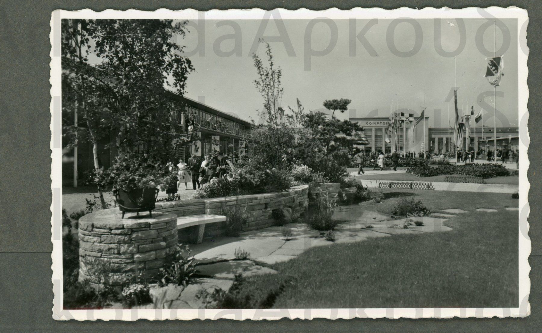 AK sw Lausanne VD Palais de Beaulieu,Expo “graphic 57“ ≈1957 (Gebraucht ...