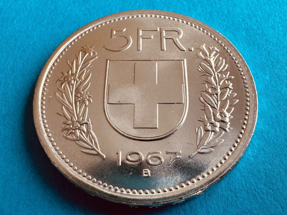 5 Franken 1967 Silber in Stempelglanz (Neu (gemäss Beschreibung)) in Wettingen für CHF 19 – mit ...
