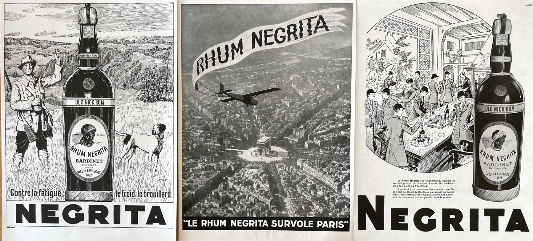 Rhum Negrita - 3 alte Werbungen / Publicités 1930/31 (Gebraucht) in ...