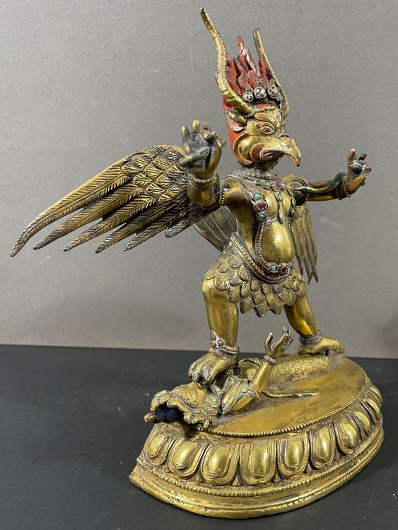 18-19. Jh Tibet Vergoldete Bronze eines Garuda mit Flügel (Gebraucht ...
