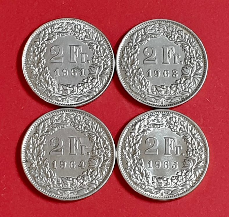 2 Franken 1961,1963,1964,1965 „Silber“ (Gebraucht) in Uttigen für CHF 20 – mit Lieferung auf ...