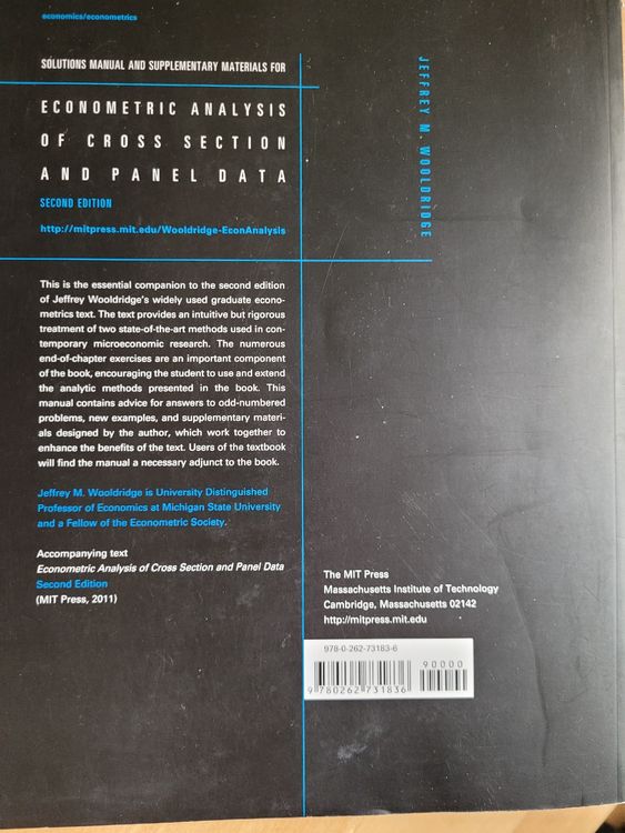 Econométric Analysis Panel Data and Cross section (Gebraucht) in ...