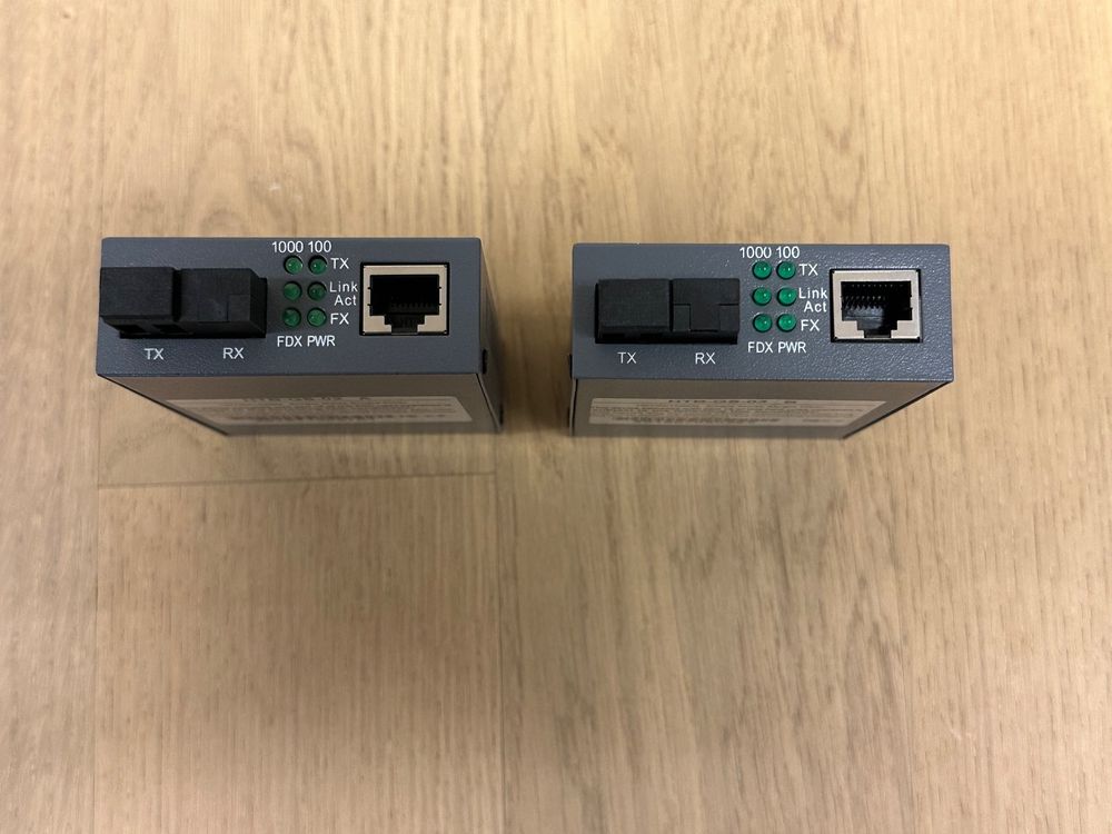3x Ethernet -> FIber -> Ethernet Transcoder + 15m Patchcord (Neu ...