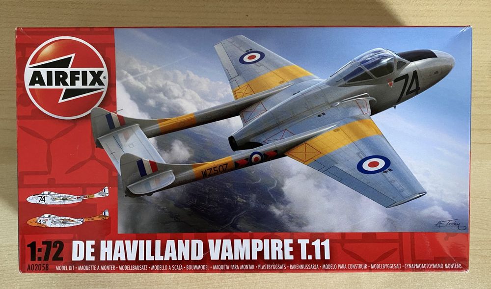 Modell 1:72 - Vampire T.11 von Airfix (CH-Version geeignet) (Neu und originalverpackt) in ...