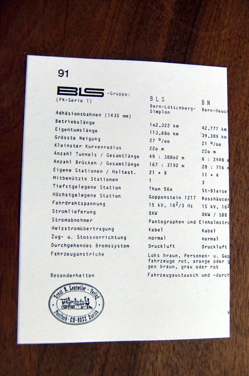 91 BLS - Ernst B. Leutwiler - AK-Serie (Gebraucht) in Schönenwerd für CHF 21 – mit Lieferung auf ...