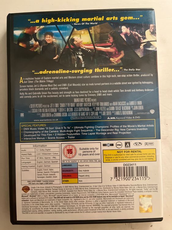 Cradle 2 the Grave (2003) DVD 📀 - Jet Li (Neu (gemäss Beschreibung)) in Sierre für CHF 7.95 ...