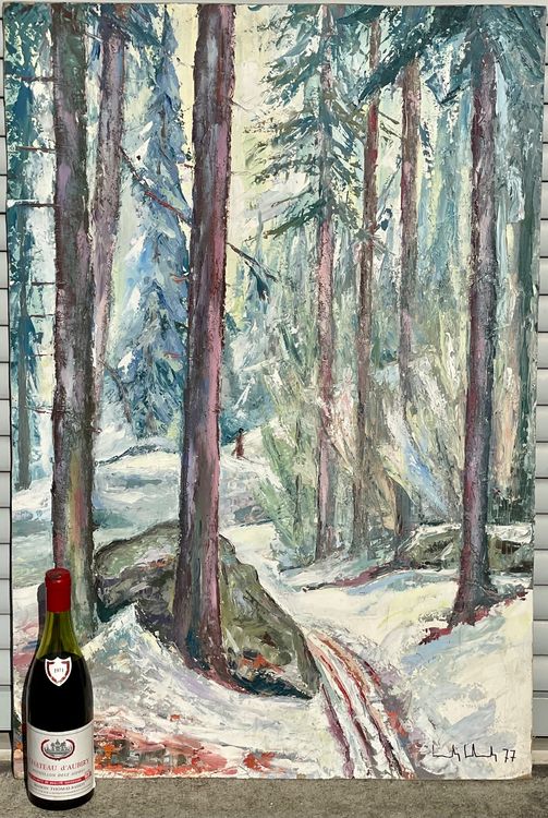 Sinischa Christen (1922-2007) Gr. Winter Waldweg Gemälde Sig | Kaufen ...