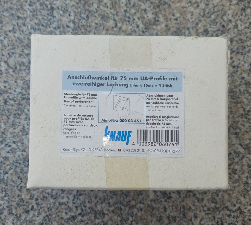 Knauf Anschlusswinkel für 75mm UA-Profile | Kaufen auf Ricardo